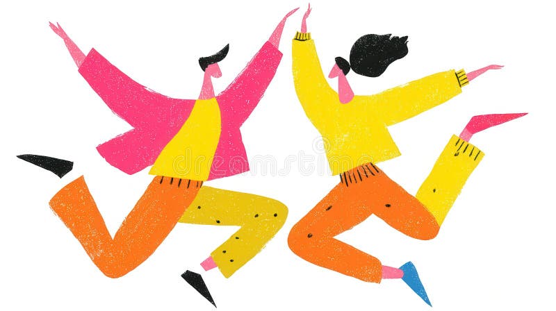 Animated with Characters Leaping Dancing High Energy Movements ...