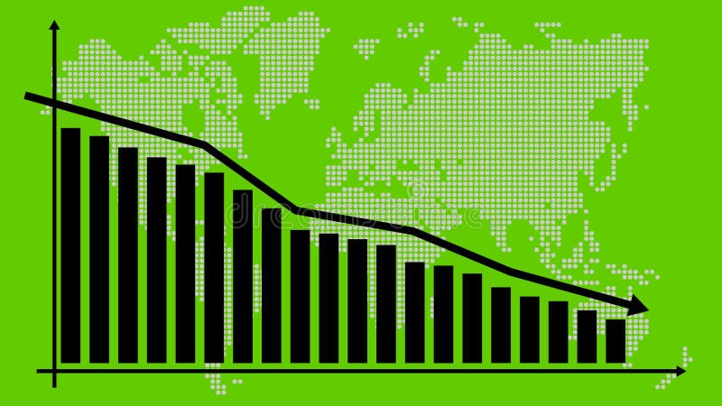 Animated Chart of Financial Decline with a Trend Line Chart. Recession Global Economic Stock ...
