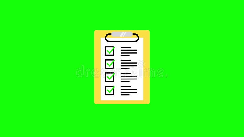 Animated Checklist Board List Icon Green Screen 4k Looping Stock Video ...