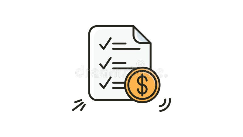 Animated Checklist and Dollar Coin Icon Looping with Alpha Channel ...