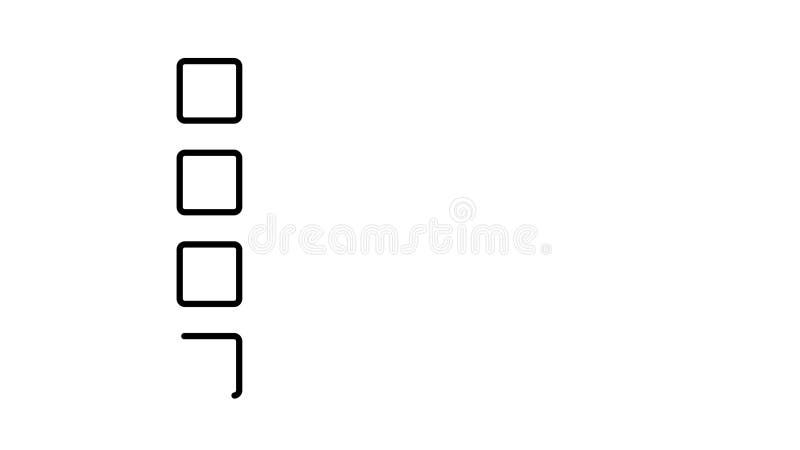 Animated Checklist with Green Checkmarks in Square Boxes. Task ...