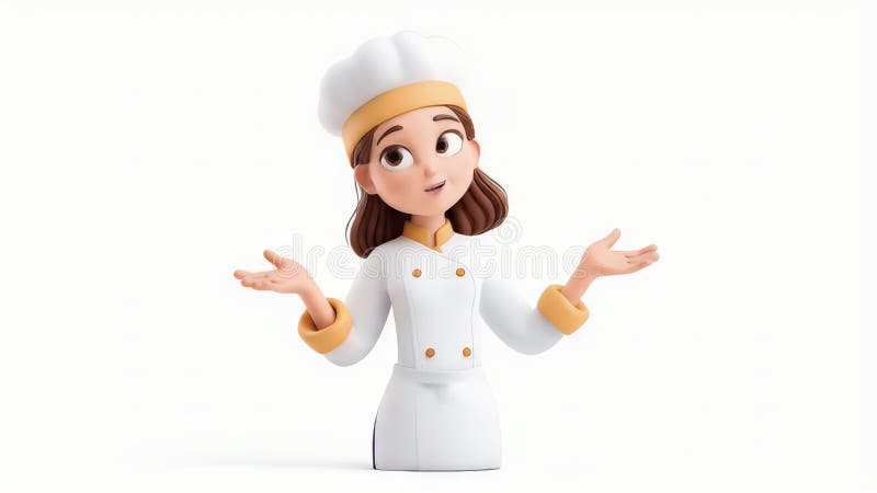 Animated Chef Character Presentation: Friendly Baker with Open Arms ...