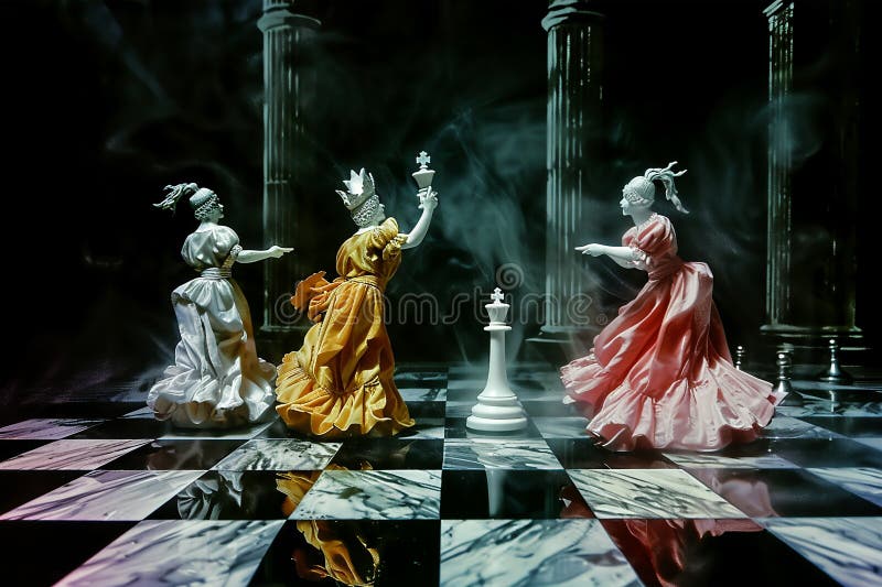 Animated Chess Pieces on a Chessboard, Chess Stock Illustration ...