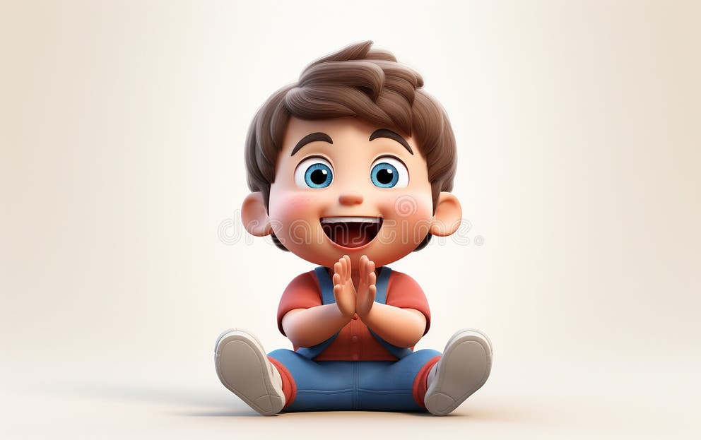 Animated Child in 3D Animation. Generative by Ai Stock Illustration ...