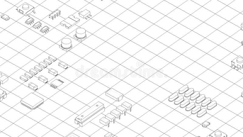 Animated Chip Drawing stock video. Video of electric - 300039919