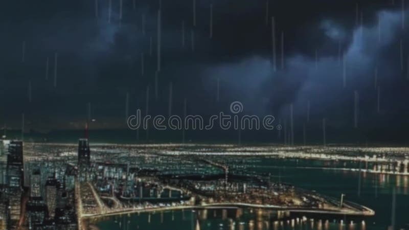 Animated City at Night when it S Raining Stock Footage - Video of ...