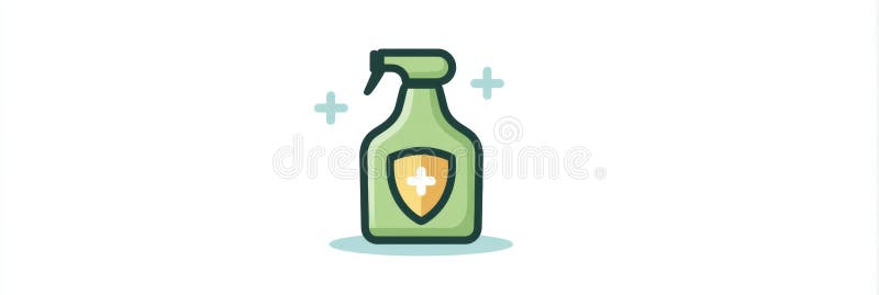 Animated Cleaner Bottle Featuring a Shield and Lock Symbol for Enhanced ...