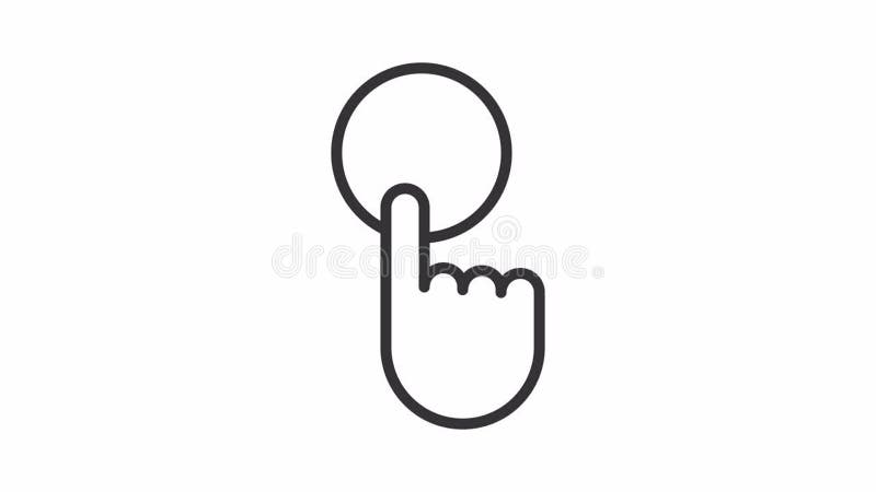 Animated Click Button Linear Icon Stock Footage - Video of logo ...