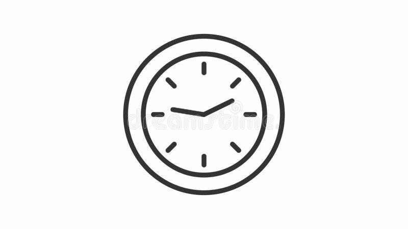 Animated Clock Face Linear Icons Stock Video - Video of timepiece, logo ...