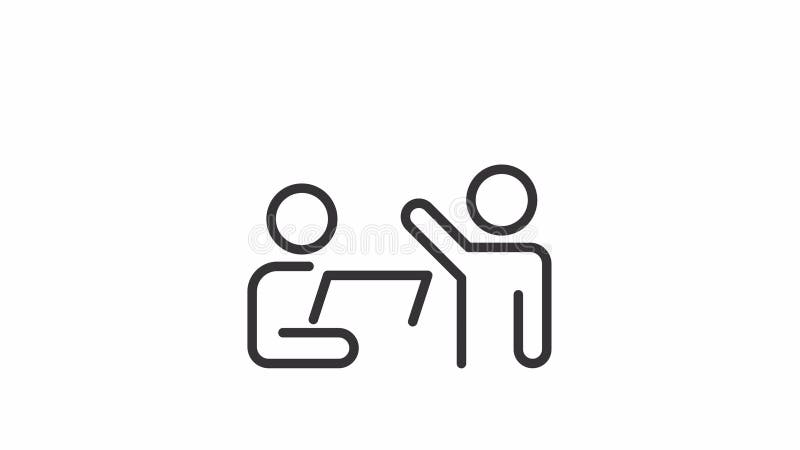 Animated Coaching White Linear Icon Stock Video - Video of manager ...