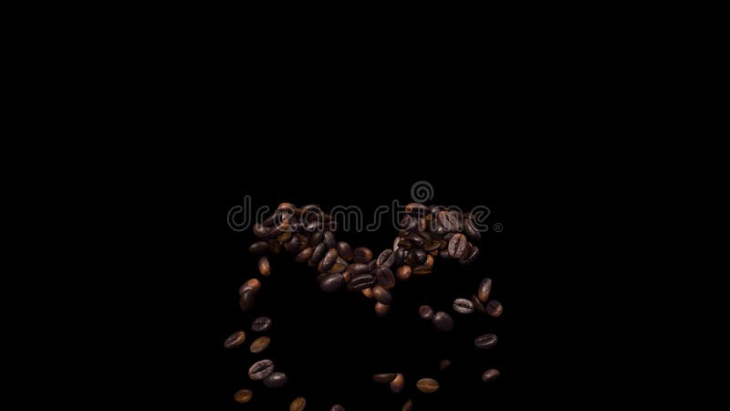Animated Coffee Typeface Text Built Out of Coffee Beans with Alpha ...