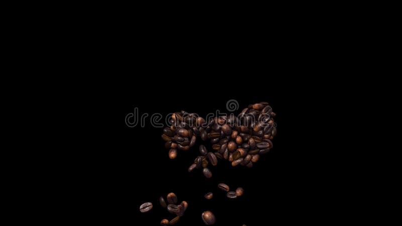 Animated Coffee Typeface Text Built Out of Coffee Beans with Alpha ...