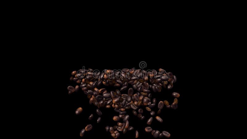 Animated Coffee Typeface Text Built Out of Coffee Beans with Alpha ...