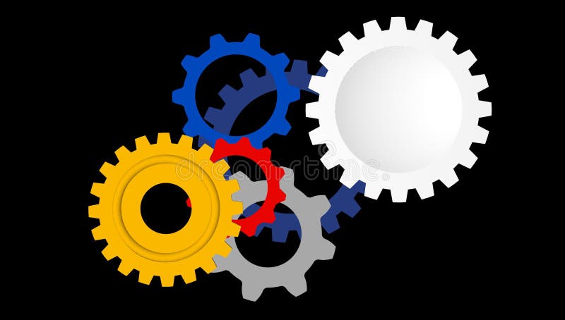 Animated color gear wheels stock footage. Video of engine - 285021166