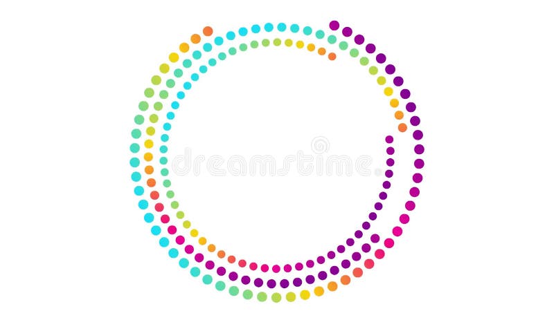Animated Colorful Circular Frame Spins. Multicolor Symbol from Point ...