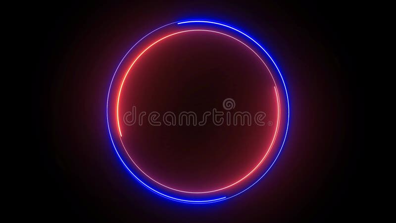 Animated Colorful Neon Circular Energy Lights on a Black Background ...