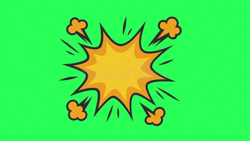 Animated Comic Book Explosion Burst on Green Screen with Dynamic Action ...
