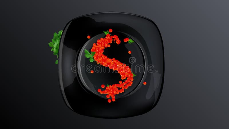 Red Caviar in the Shape of Dollar on a Plate. Stock Footage - Video of ...