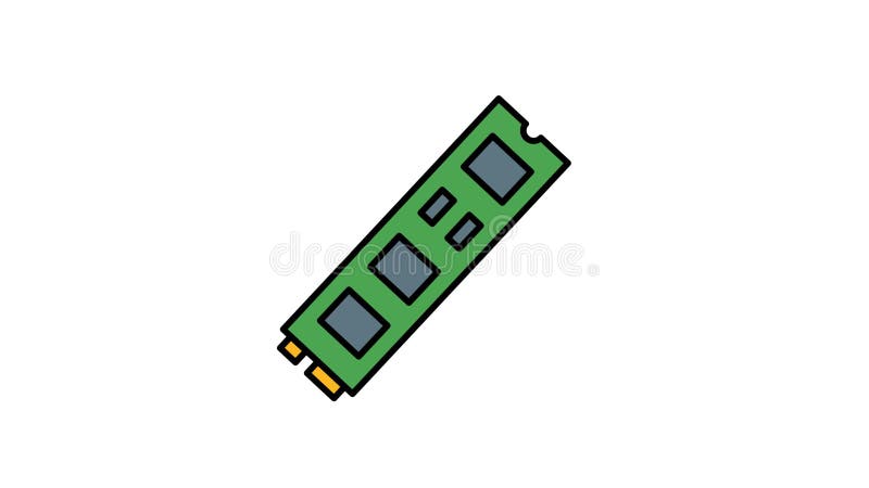 Animated Computer Memory Module Featuring Gold Contacts Stock Video ...