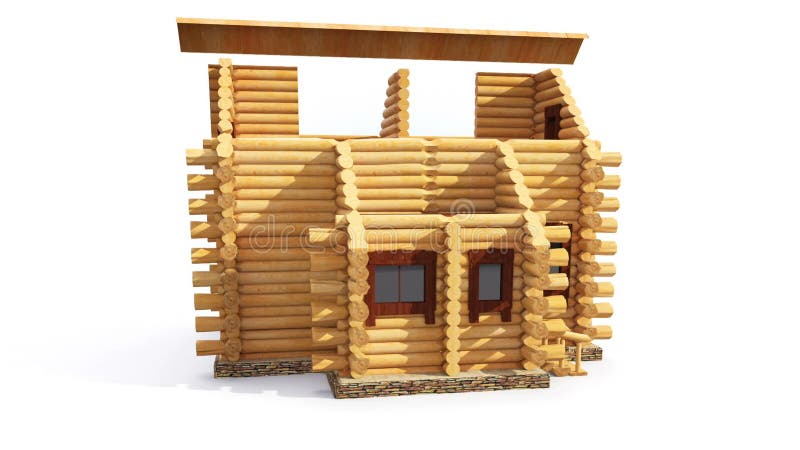 Animated Construction of Log House Stock Footage - Video of creation ...