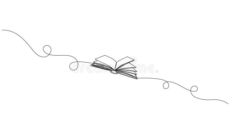 Animated Single Line Drawing of Open Book or Diary Stock Footage ...