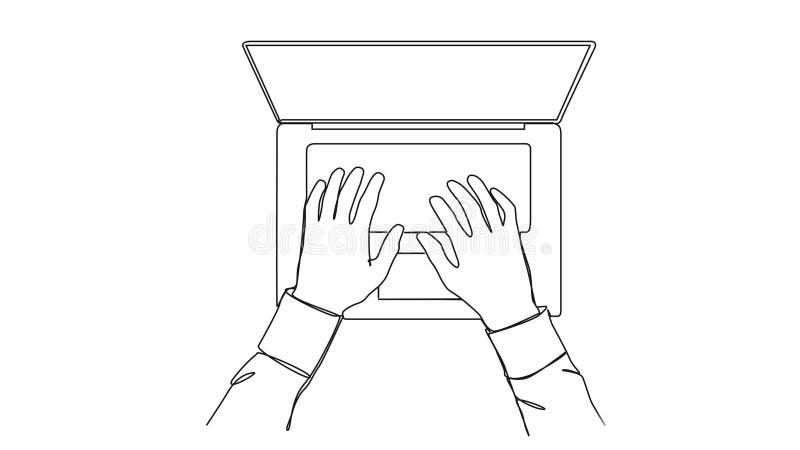 Hands Typing on the Laptop Animation Stock Video - Video of school ...