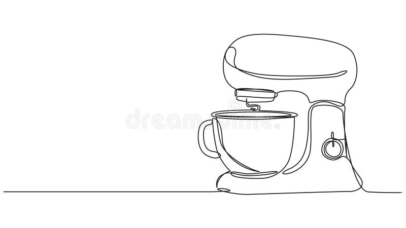 Animated Single Line Drawing of Kitchen Stand Mixer Stock Video - Video ...