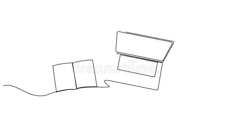 Computer As Book Knowledge Base Concept - Laptop As Elearning Idea ...