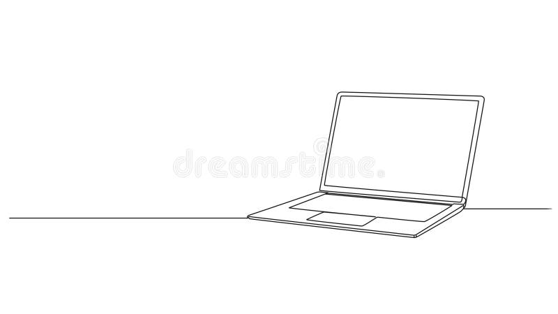 Animated Single Line Drawing of Laptop Computer Stock Video - Video of ...