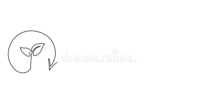 Animated Continuous Single Line Drawing of a Leafed Tree, Line Art ...