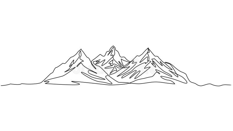 Animated Single Line Drawing of Mountain Ridge Stock Video - Video of ...