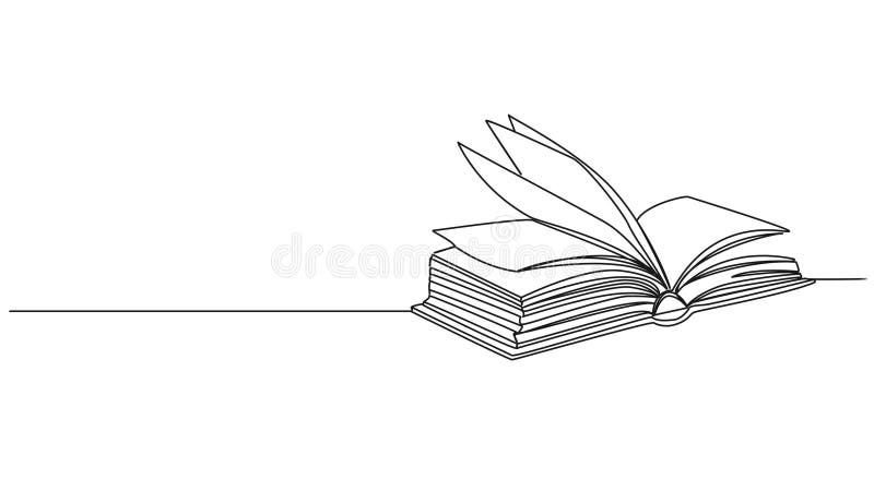 Animated Single Line Drawing of Open Book Stock Video - Video of ...