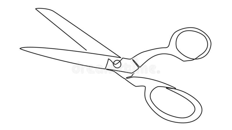 Animated Continuous Single Line Drawing of Pair of Scissors Stock Video ...