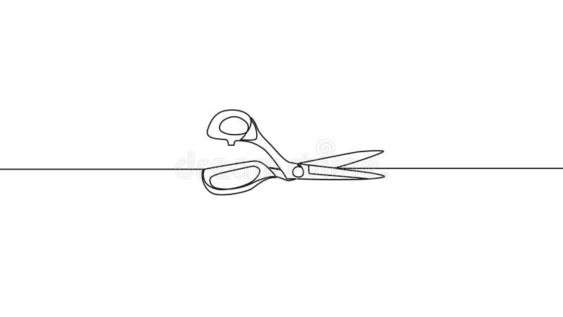Animated Single Line Drawing of Pair of Scissors Stock Video - Video of ...
