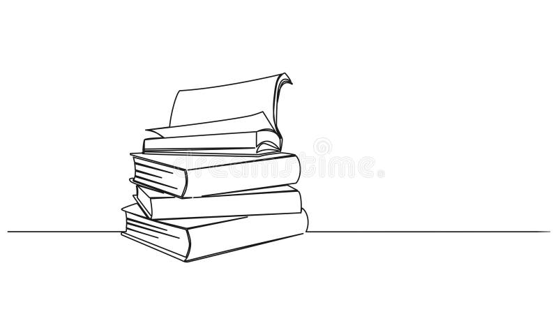 Animated Single Line Drawing of Stack of Books Stock Footage - Video of ...