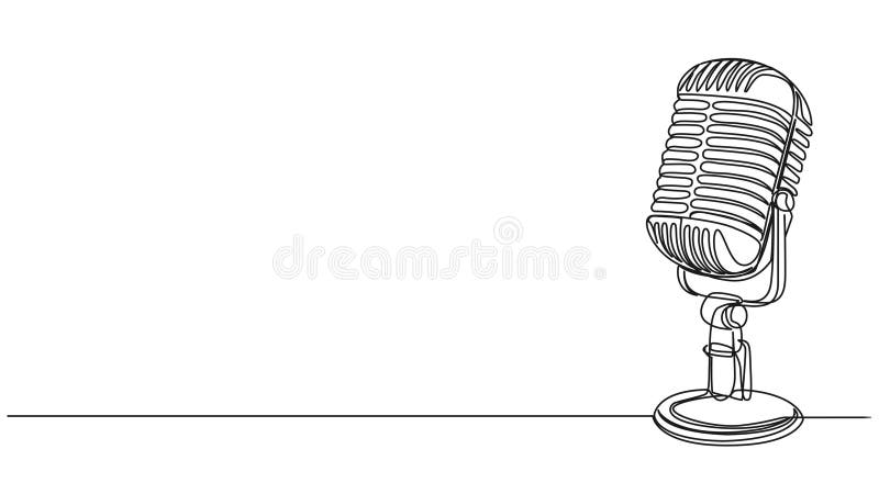 Animated Single Line Drawing of Studio Microphone Stock Footage - Video ...