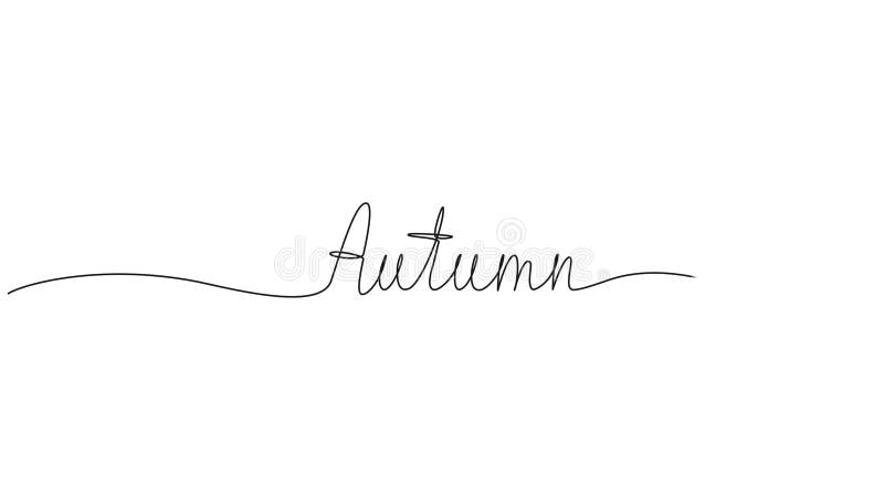 Animated Continuous Single Line Drawing of Word AUTUMN Stock Video ...