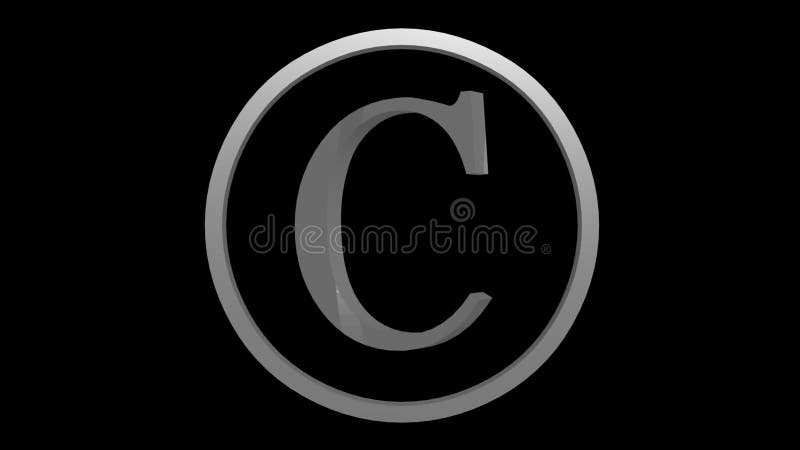 3D Copyright Symbol Spinning. Alpha Channel Stock Video - Video of ...