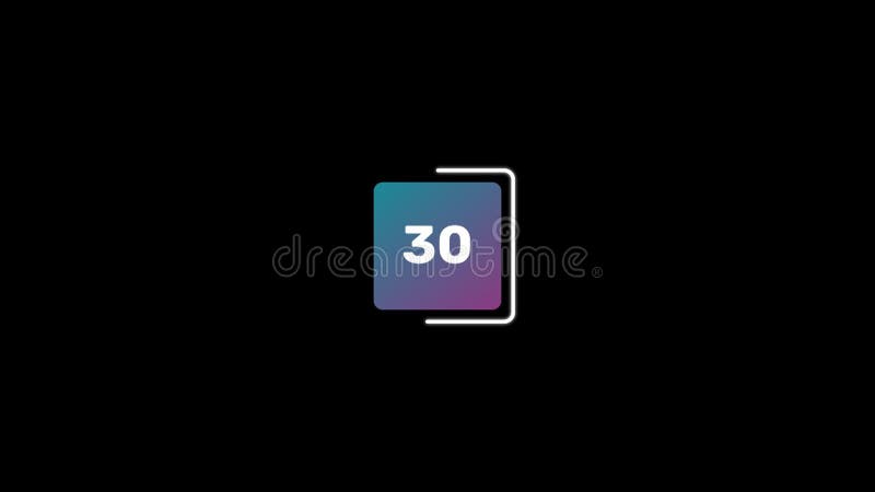 Animated Countdown from 60 Seconds on a Transparent Background Stock ...