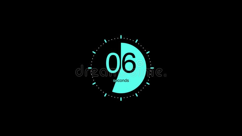 Animated Countdown from 10 Seconds on a Transparent Background Stock ...