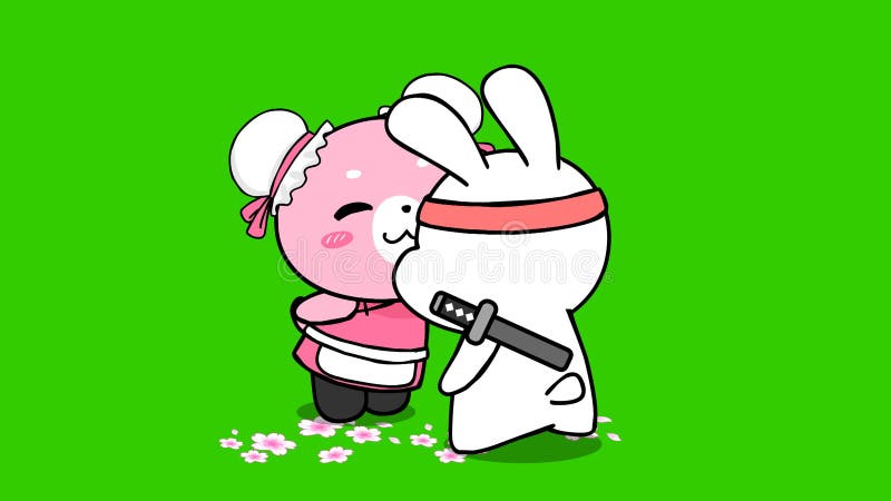 Animated Couple Embracing on Green Screen Stock Footage - Video of ...