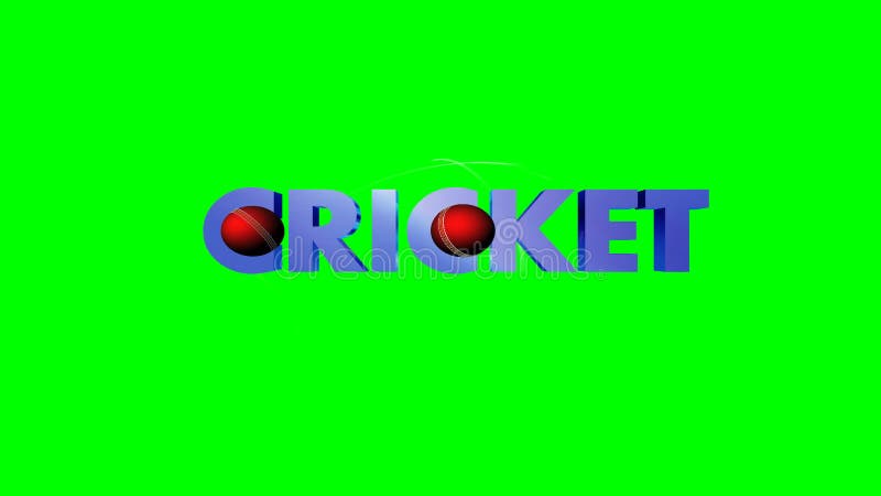 Animated Cricket Text with Flair on Green Screen Chroma Useful for ...