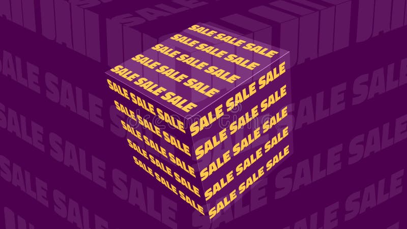 Animated 3D Cube with Sale Inscription Stock Video - Video of dynamics ...