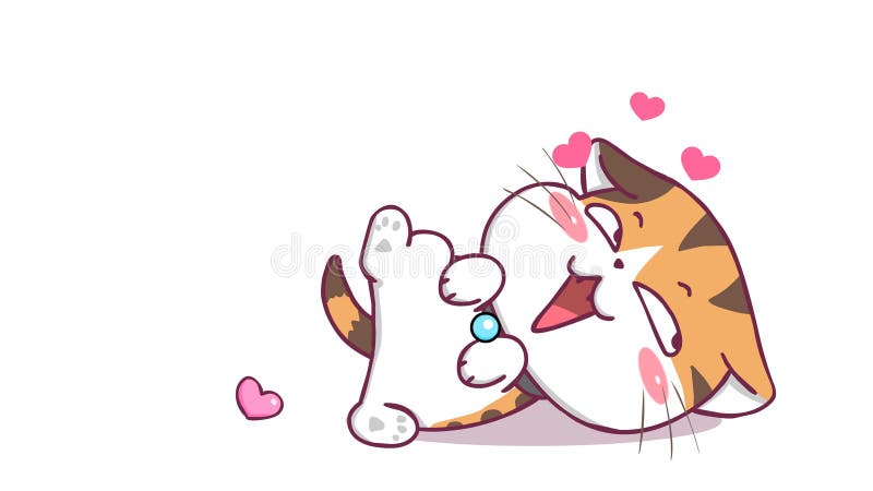 Animated Cute Cat Begging for Love - White Background Stock Video ...