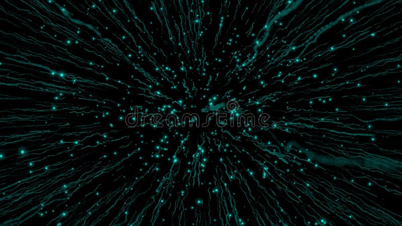 Beautiful Cyan Glitter Particles Falling and Flickering Particles Over ...