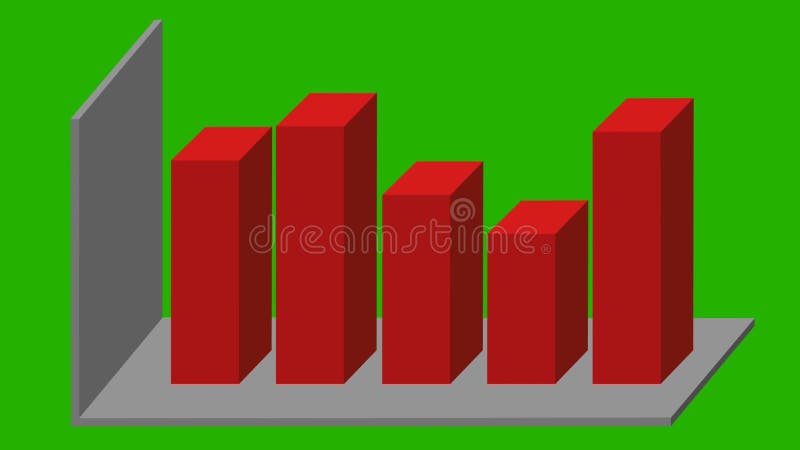 Animated 3D Bar Graph - Red Color - Green Screen Stock Video - Video of ...