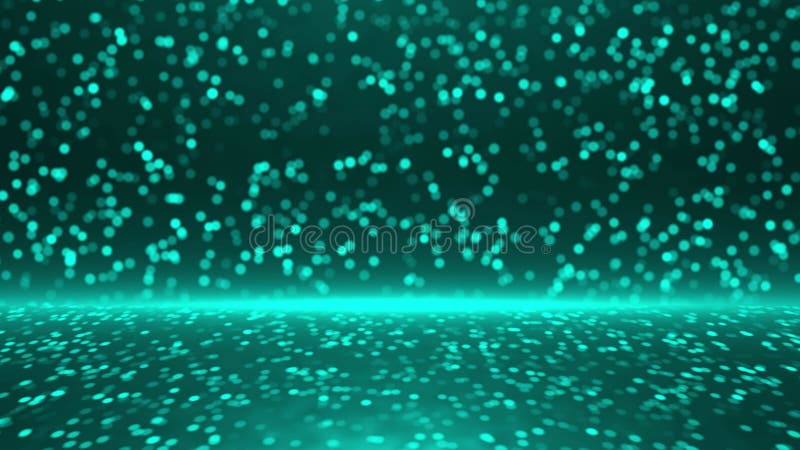 3d Beautiful Cyan Glitter Particles Falling and Flickering Particles ...