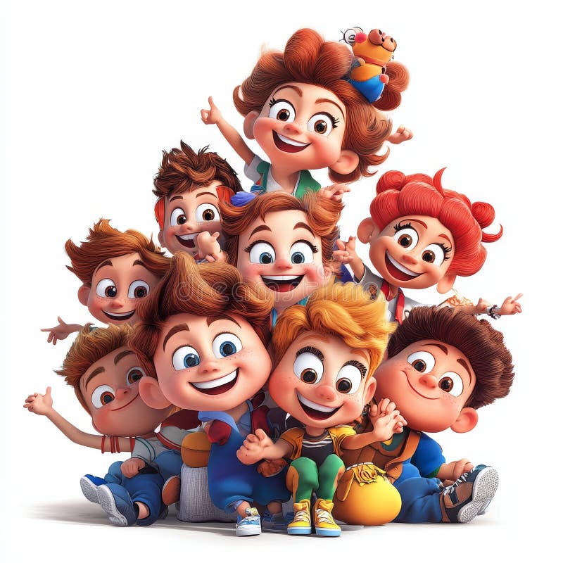 Animated 3d Cartoon Children Transparent Background Stock Photos - Free ...