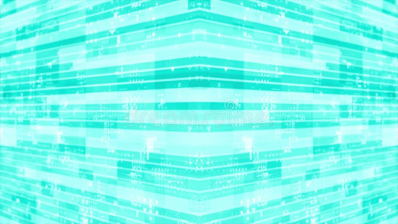 3D Cyan Striped Box Pattern Moving Technology Cyberspace Background ...