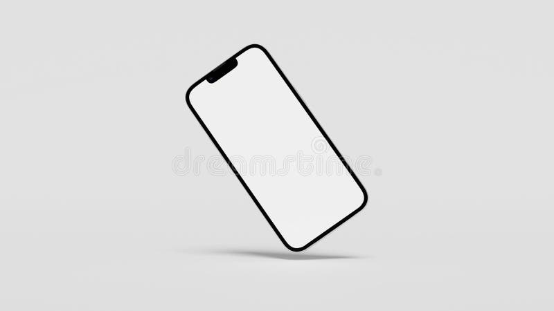 Animated 3D Floating Smartphone Mockup with Blank Screen on White ...